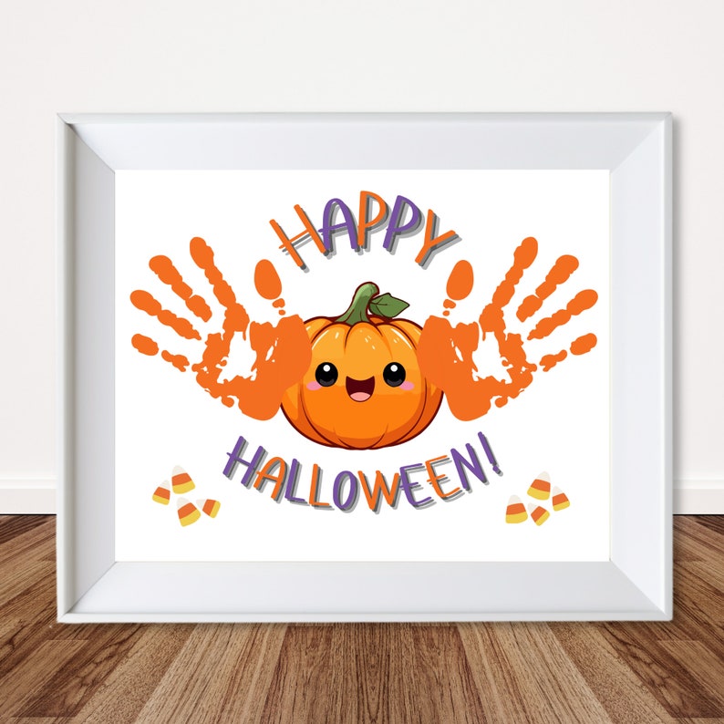Halloween Handprint Art, Handprint Craft, Happy Halloween Preschool ...