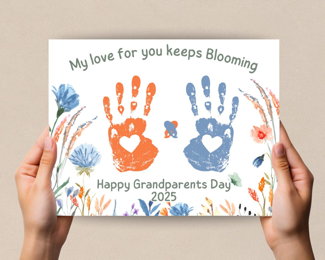 Grandparent's Day Handprint Art, Toddler Handprint Craft, Daycare ...