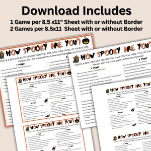 Halloween Game, How Spooky Are You ? Printable Game for Adults, Fall ...