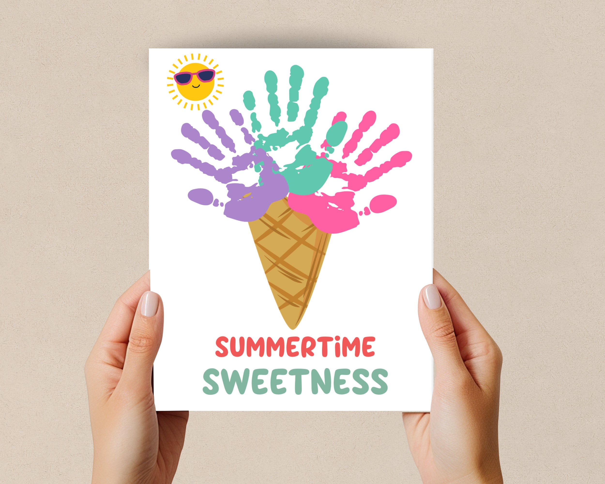 Summer Handprint Art, Preschool Handprint Craft Activity for Babies ...