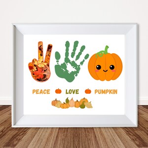 Fall Handprint Art, Pumpkin Handprint Craft, Preschool Activity for ...