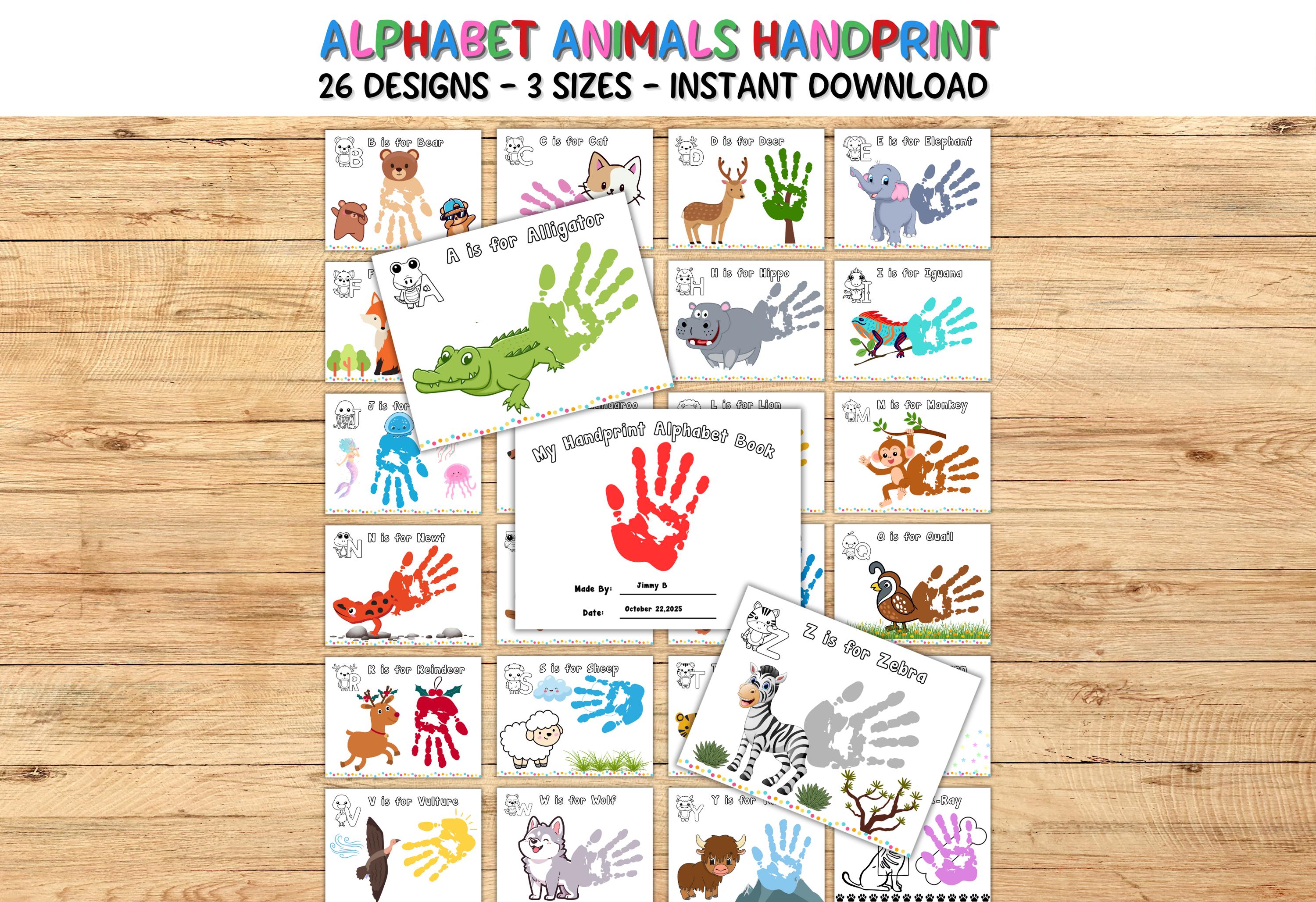 Handprint Alphabet Book Bundle, Handprint Craft, Printable Activity for ...
