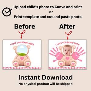 Valentines Day Handprint Photo Craft, Preschool Activity Handprint ...
