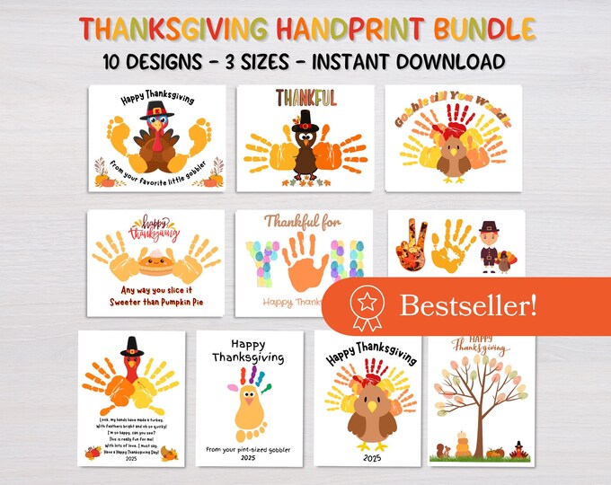 DIY Thanksgiving Handprint Art, Personalized Thanksgiving Sign, Wooden ...