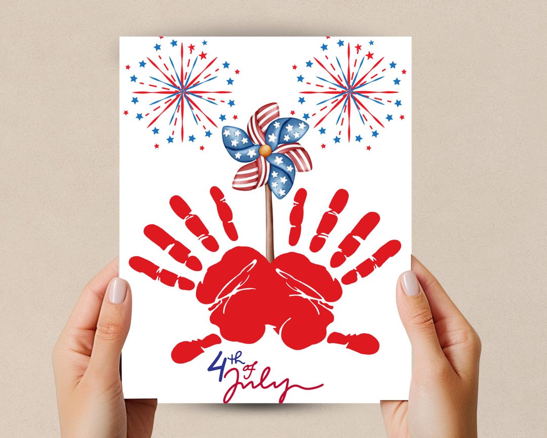 Handprint Craft 4th of July, Handprint 4th of July Art, Preschool ...