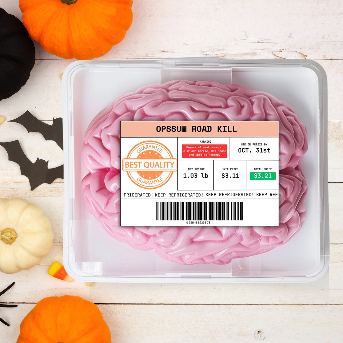 Halloween Meat Label, Fake Meat Label, Funny Fake Labels, Halloween ...