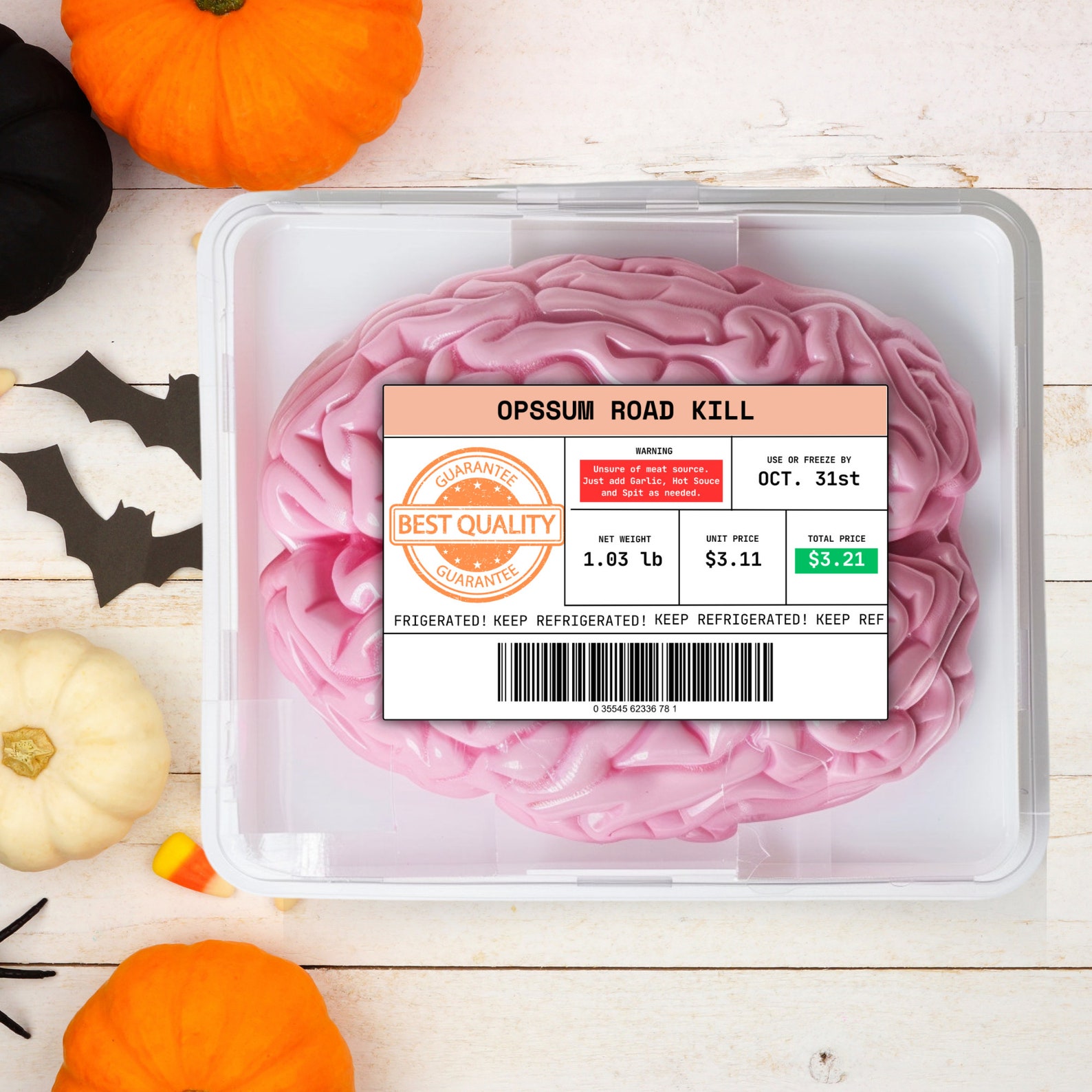 Halloween Meat Label, Fake Meat Label, Funny Fake Labels, Halloween ...