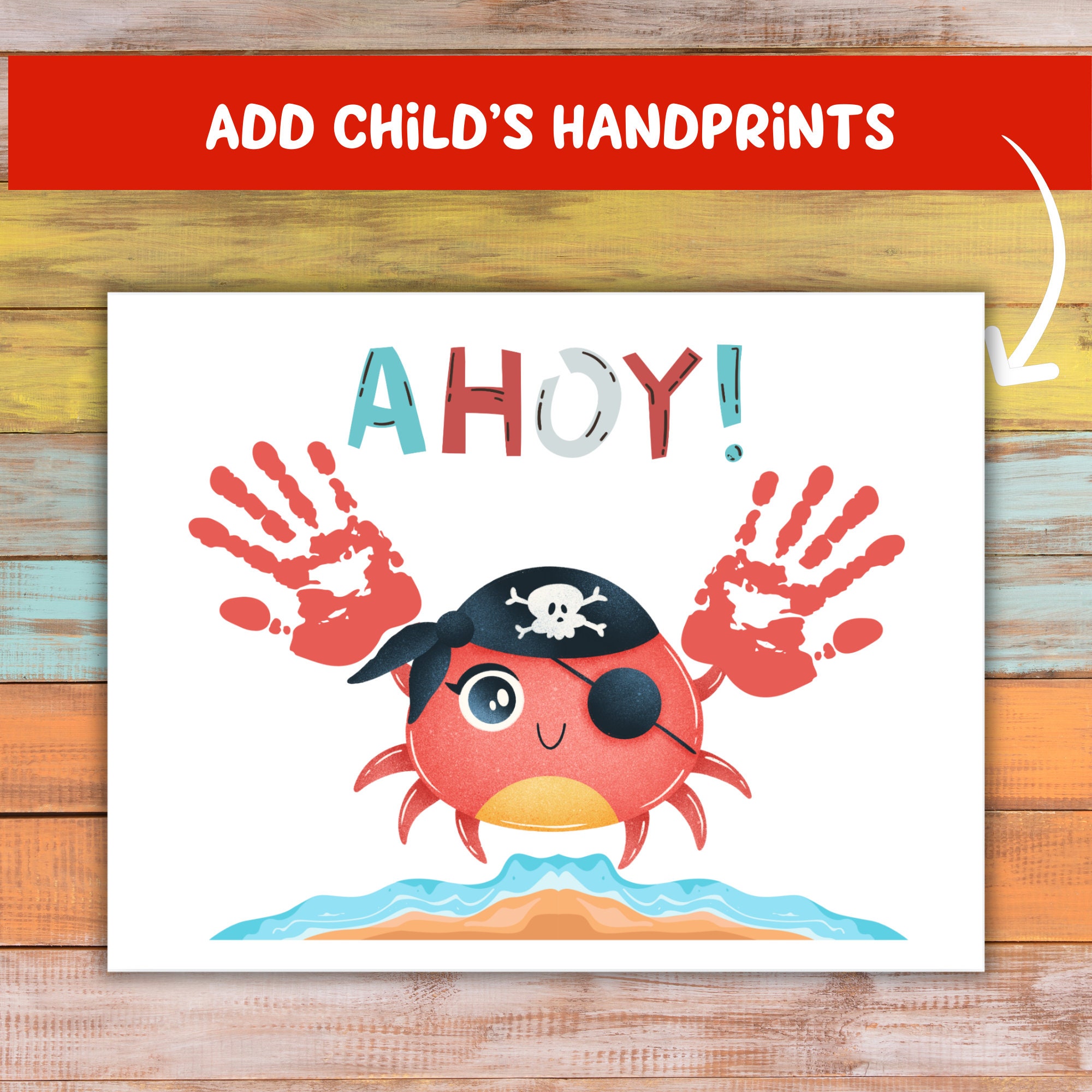 Pirate Handprint Art, Handprint Crab Craft for Babies, Toddlers ...