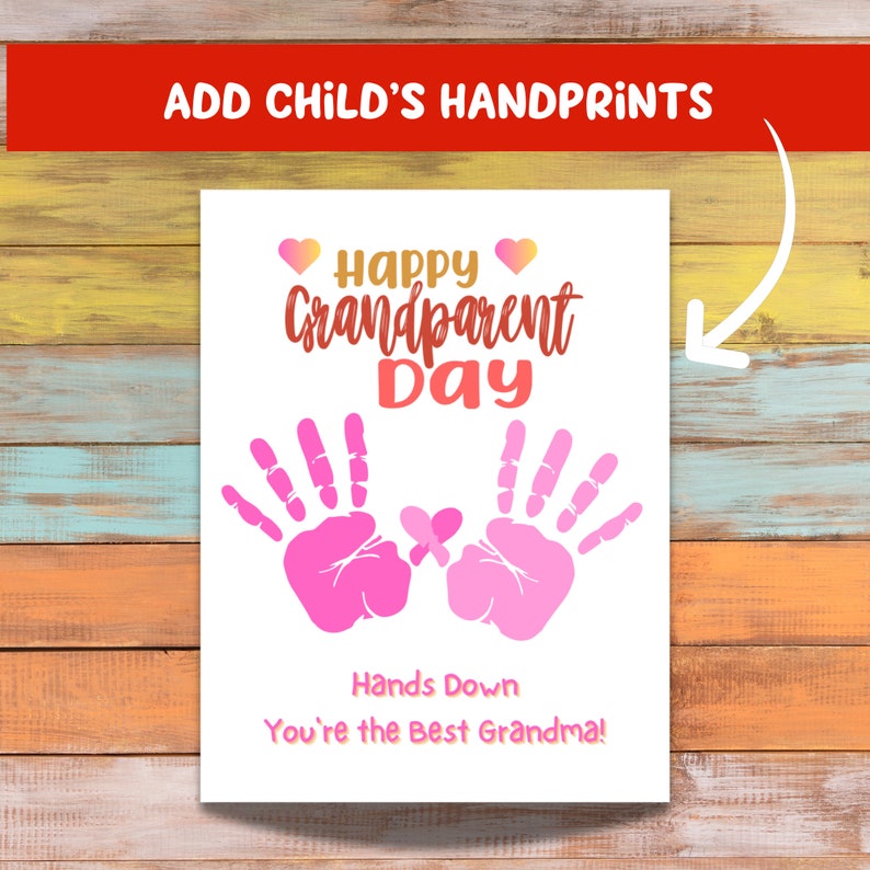 Grandparent Handprint Art, Handprint Craft for Babies, Toddlers ...