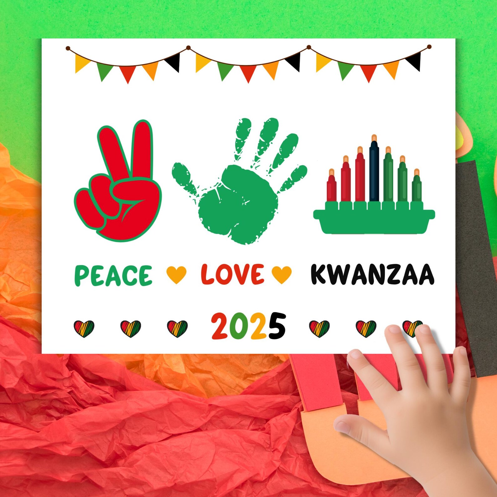 Kwanzaa Handprint Craft, Kwanzaa Handprint Art, Handprint Activity ...