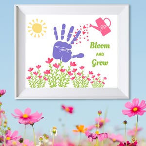 Spring Handprint Craft, Spring Handprint Art, Printable Activity Babies ...