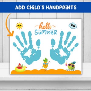 Summer Handprint Craft, Handprint Art, Hello Summer Handprint ...