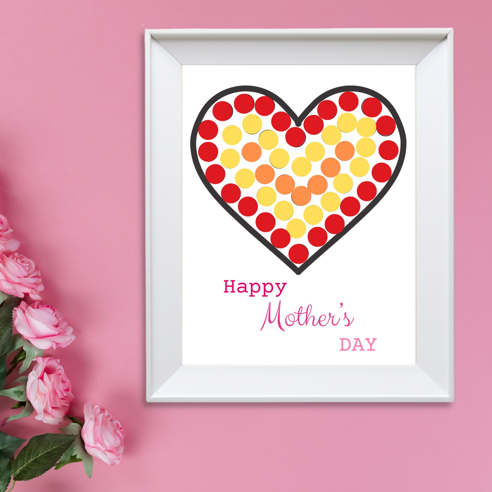 Mother's Day Dot Marker Heart Shaped Page for Preschoolers. Mother's ...