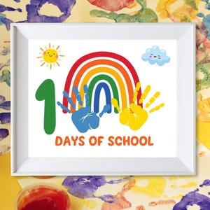 100 Day of School Handprint Art Bundle, Handprint Craft, Printable ...
