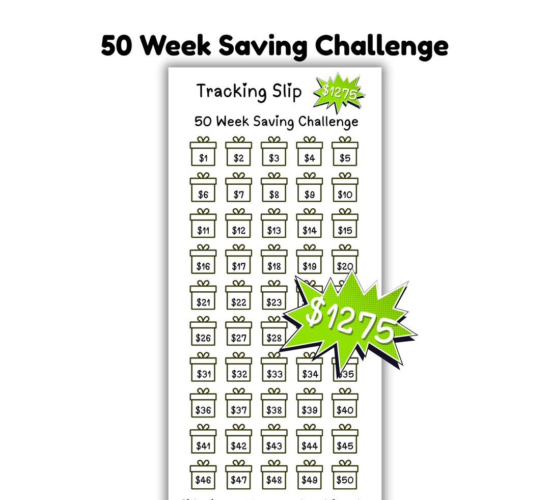 Savings Challenge, 50 Week Printable Coloring Calendar, Low Budget ...