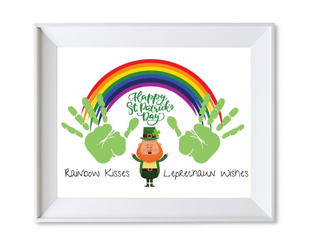 St Patrick's Day Handprint Art, St Patrick's Day Rainbow Wishes and ...