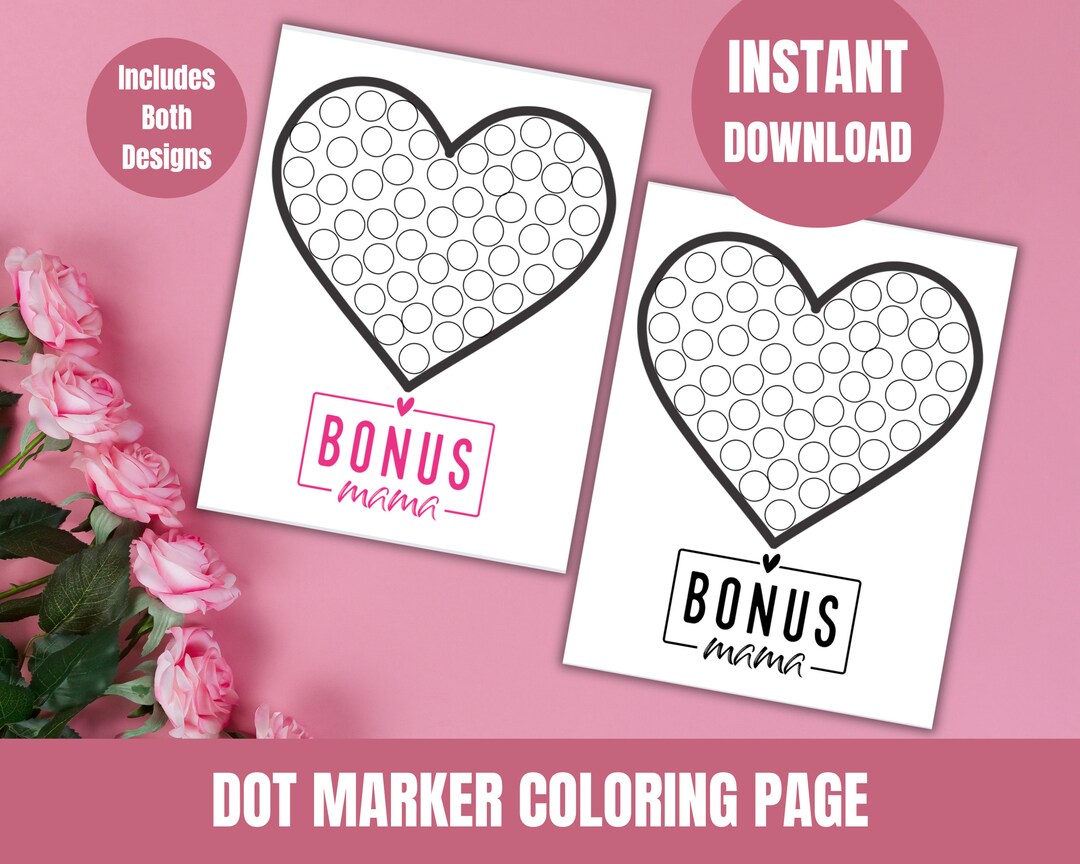Mother's Day Bonus Mom Dot Marker Heart Shaped Page for Preschoolers ...