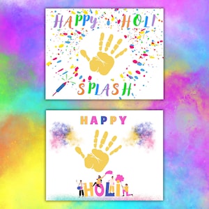 Holi Handprint Bundle, Holi Handprint Craft, Preschool Handprint ...