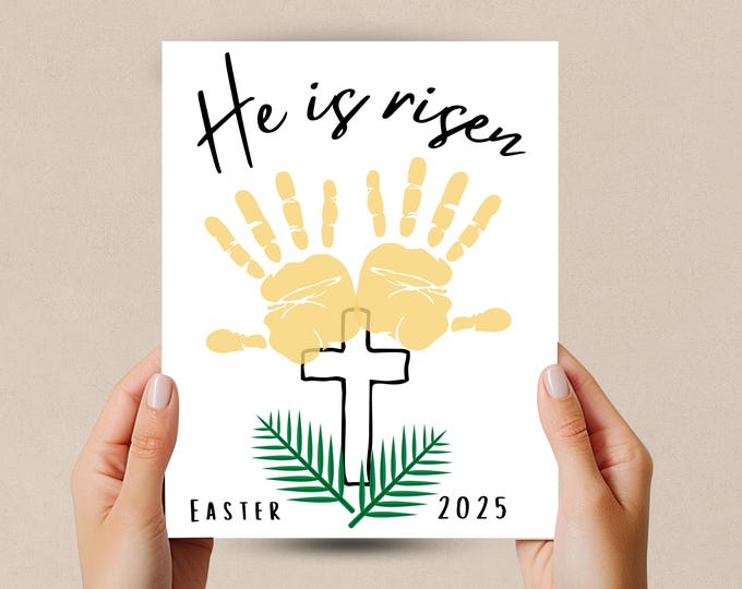 He is Risen Easter Handprint Craft for Kids | Printable | Instant ...