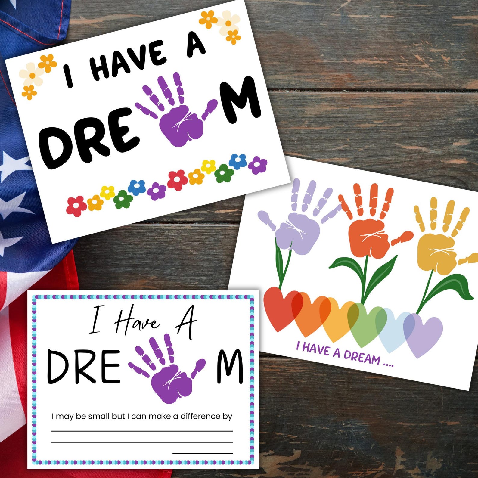 Martin Luther King Handprint Art Bundle, Handprint Craft, Printable ...