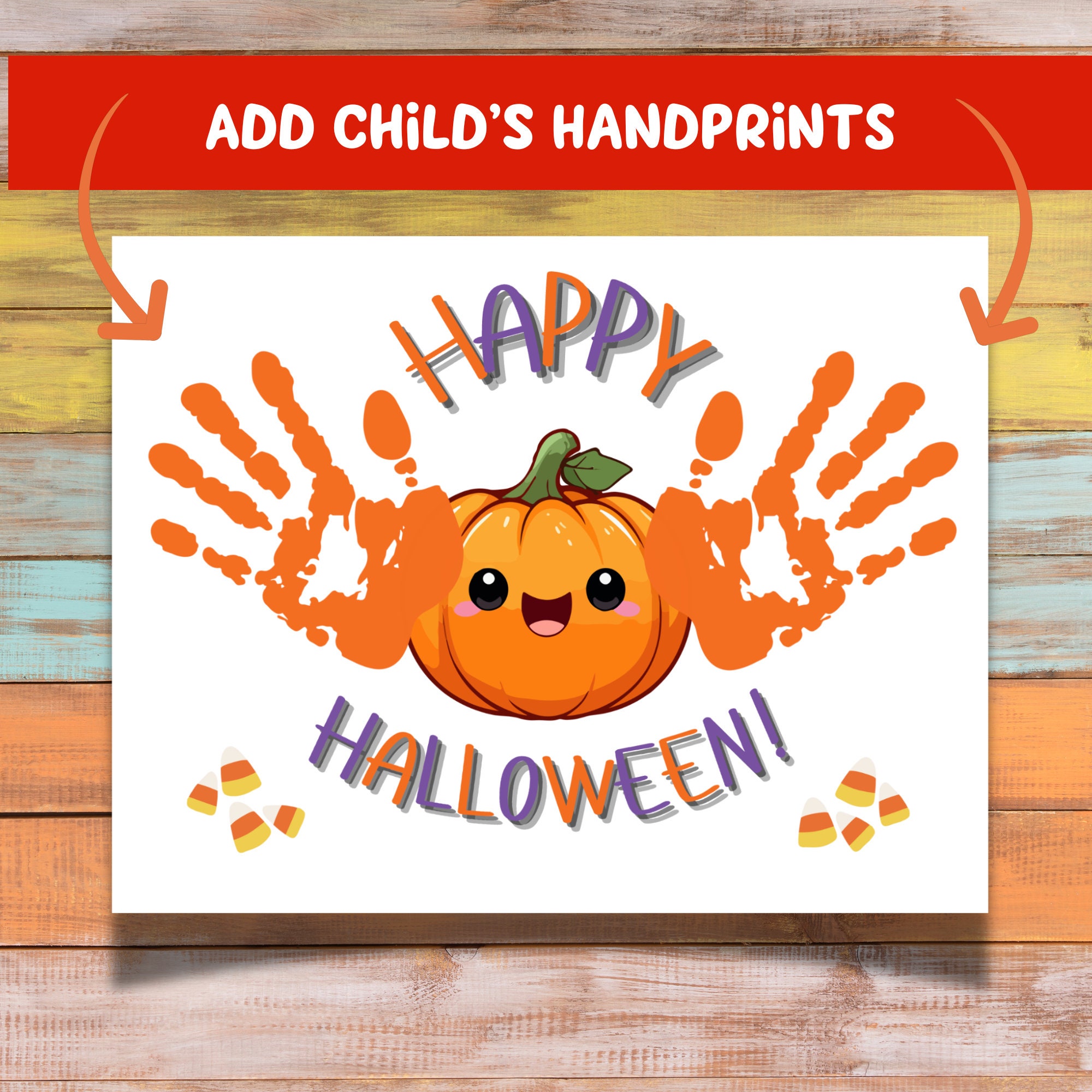 Halloween Handprint Art, Handprint Craft, Happy Halloween Preschool ...