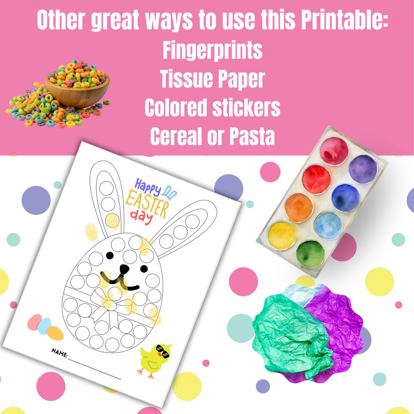 Easter Dot Marker Coloring Page for Preschoolers. Easter Activity, Dot ...