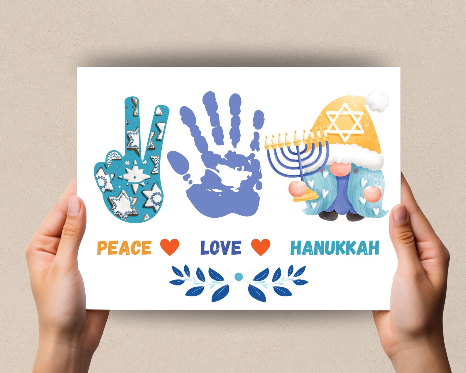 Hanukkah Handprint Craft, Handprint Art, Peace Love Hanukkah, Preschool ...