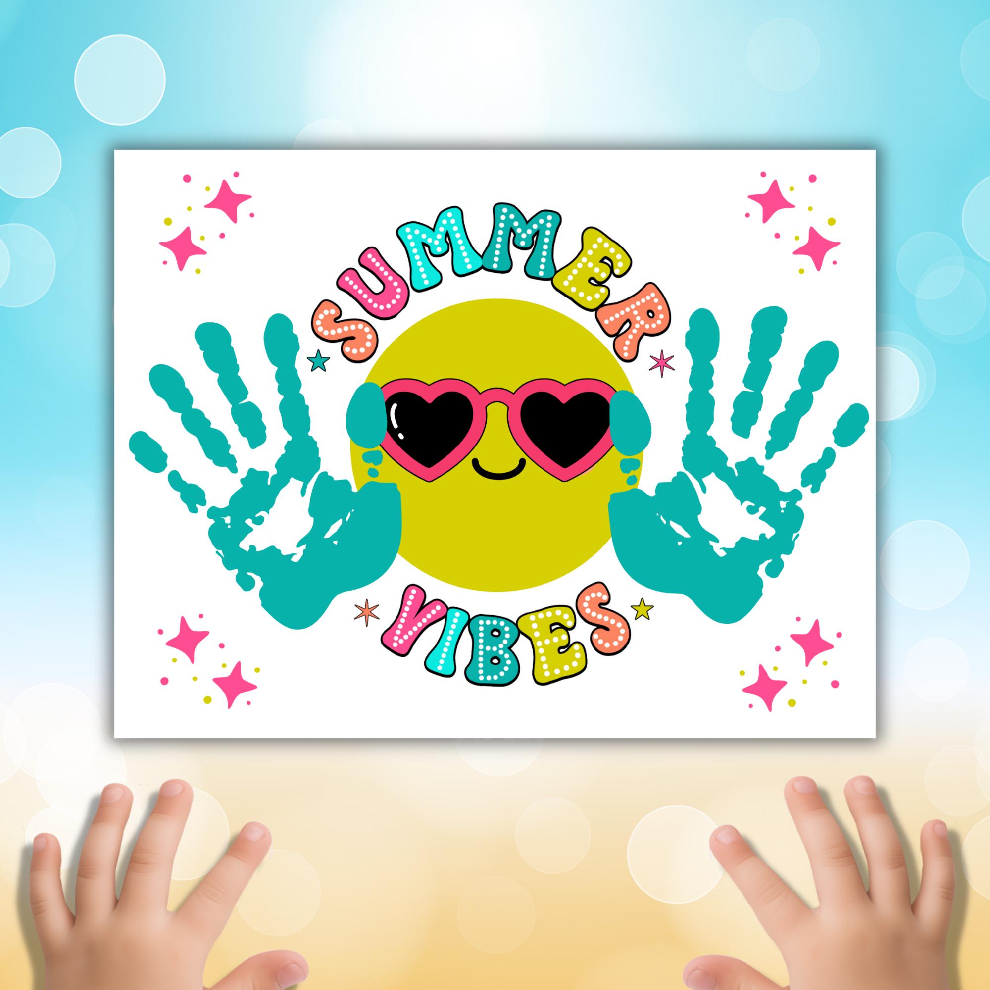 Summer Handprint Craft, Preschool Activity for Babies, Summer Vibes ...