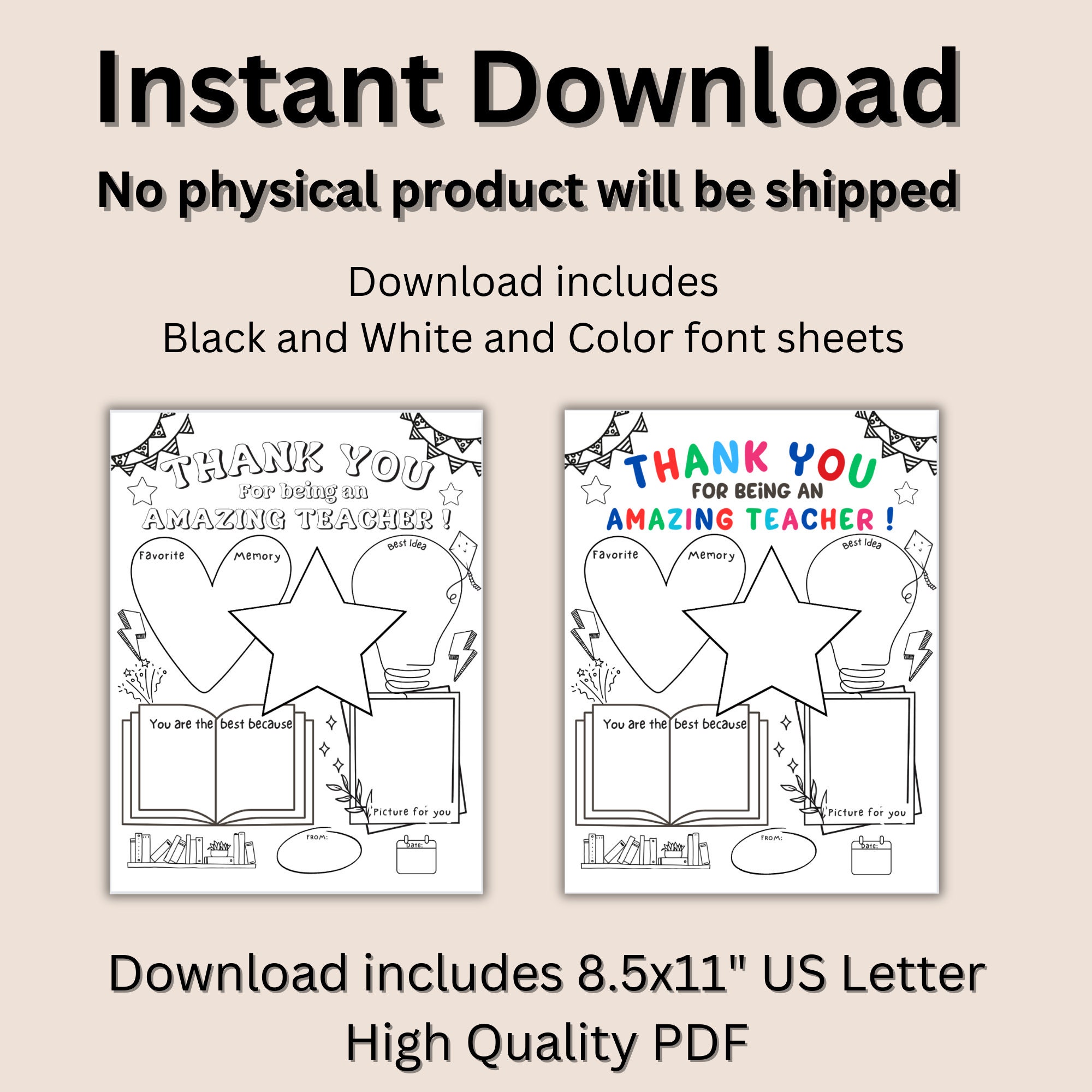 Teacher Appreciation Gift Thank You Coloring Page. Preschool, School ...