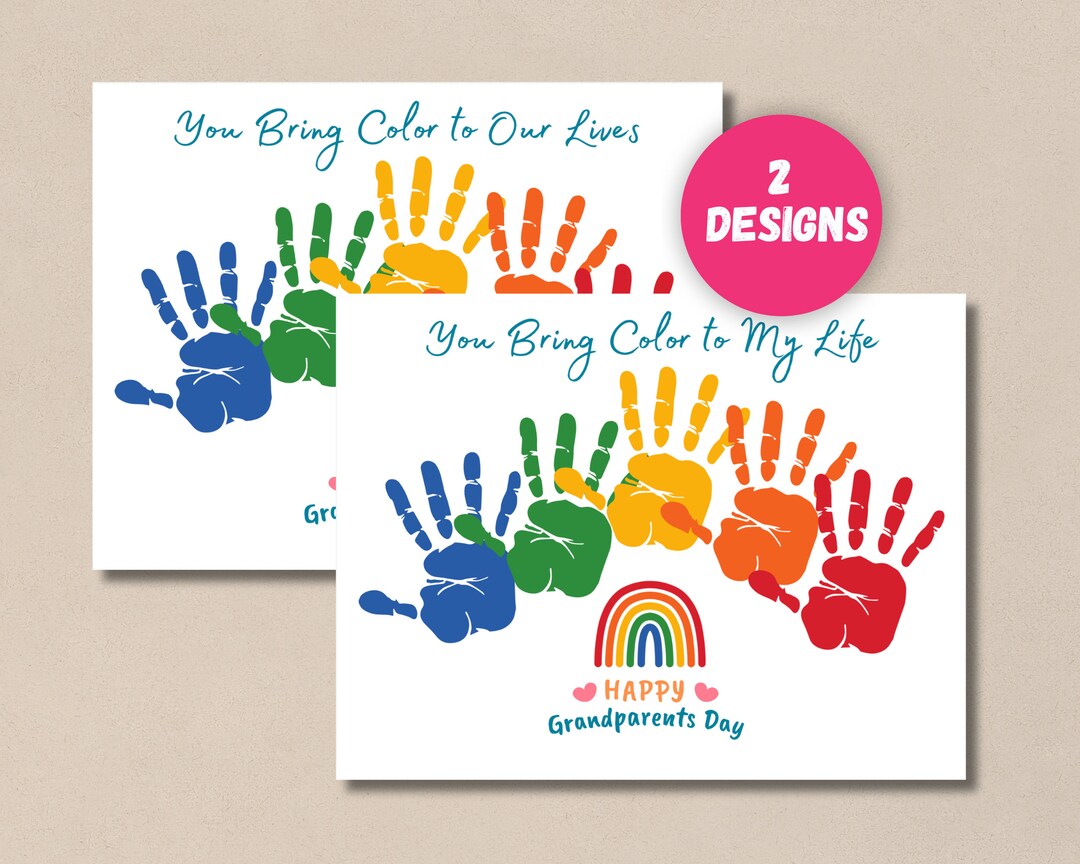 Grandparent's Day Handprint Art, Preschool Handprint Craft Activity for ...