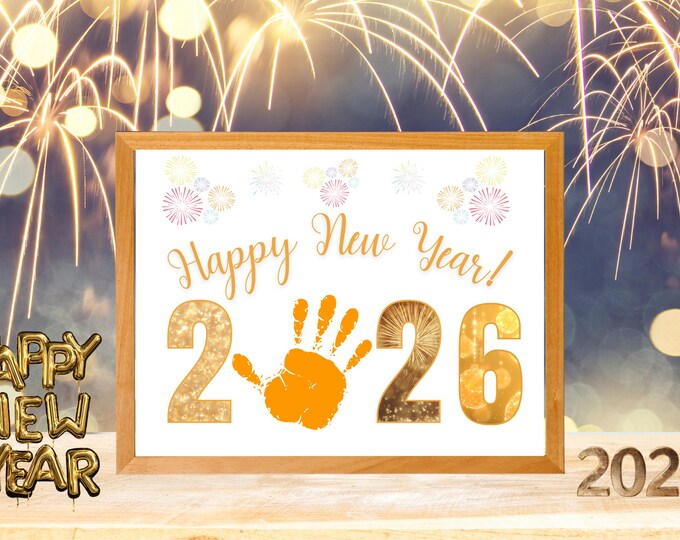 2026 New Years Poem Handprint Craft Kindergarten Preschool Prek Daycare ...