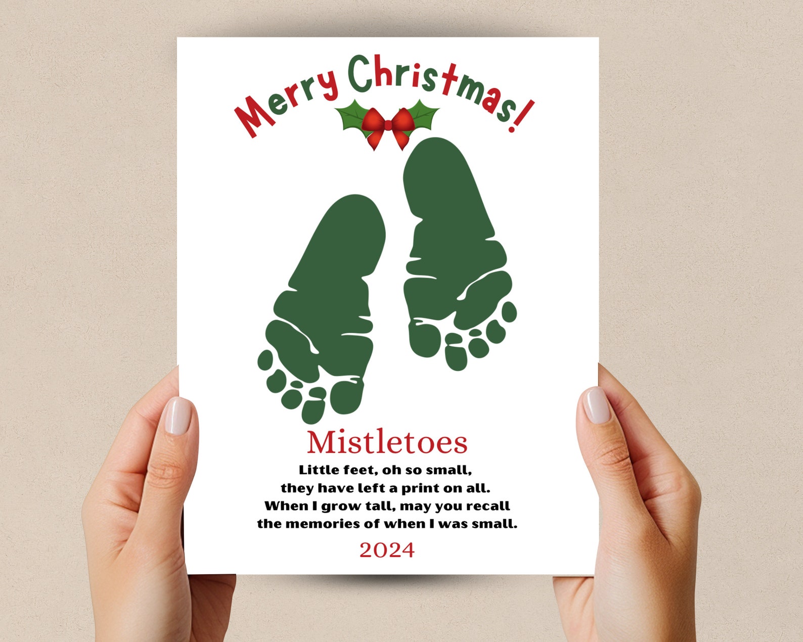 Footprint Mistletoes Christmas Craft Poem, Footprint Art, Christmas ...
