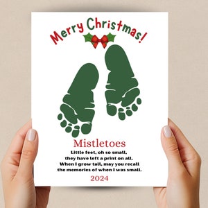 Footprint Mistletoes Christmas Craft Poem, Footprint Art, Christmas ...