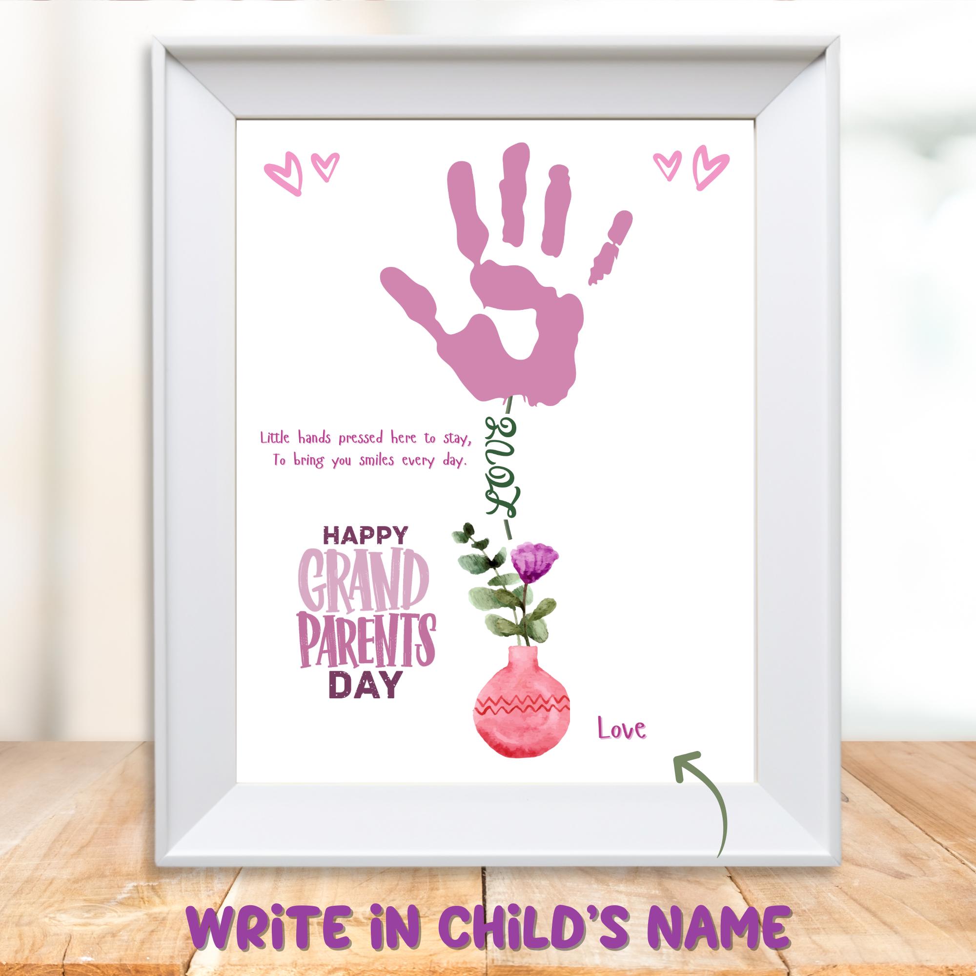 Flower Handprint Craft, Poem for Grandparent's Day, Grandparent's Day ...