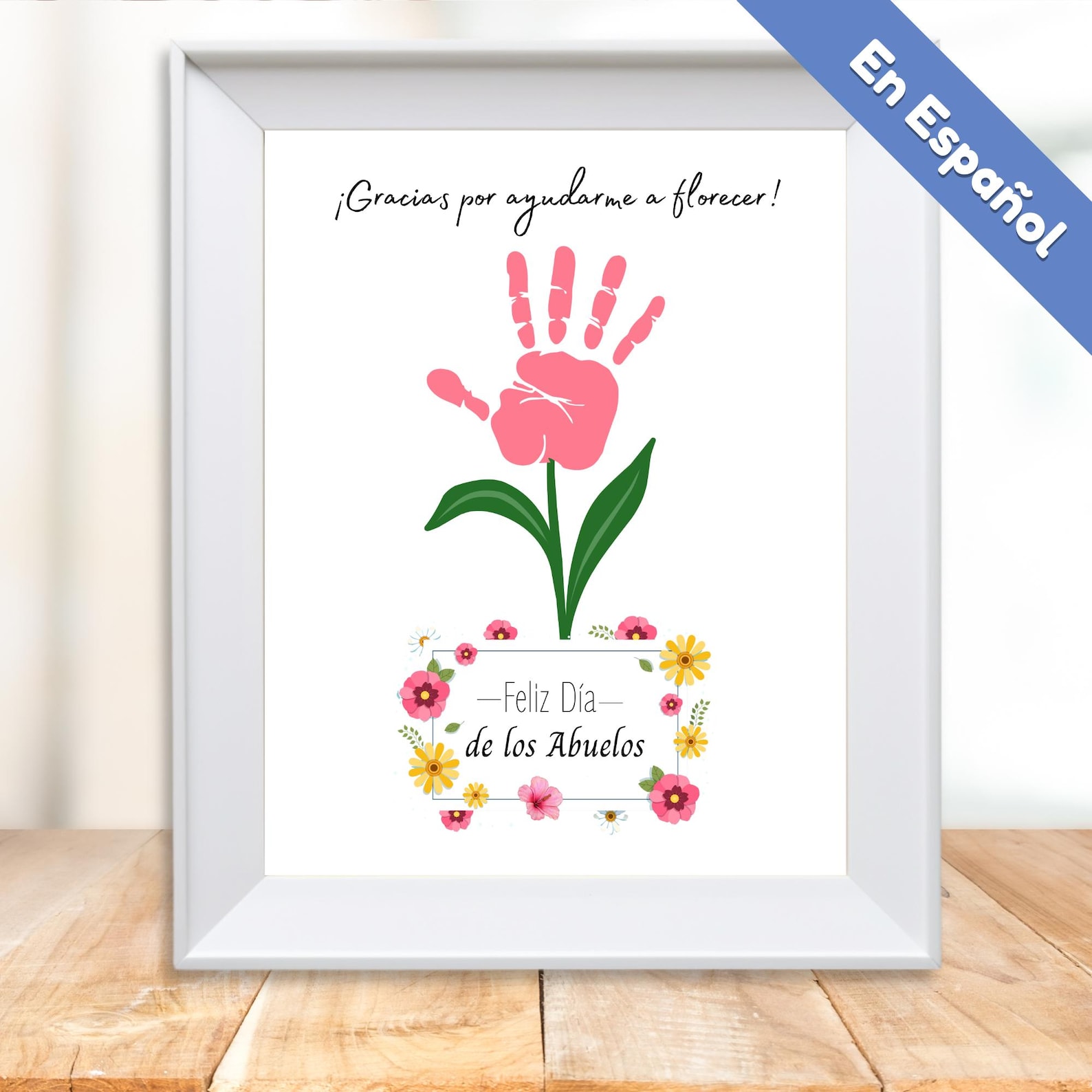 Grandparents Day Handprint, Feliz Día De Los Abuelos Handprint Craft ...