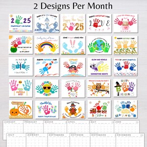 2025 Handprint Calendar, Printable Handprint Craft Bundle, Preschool ...