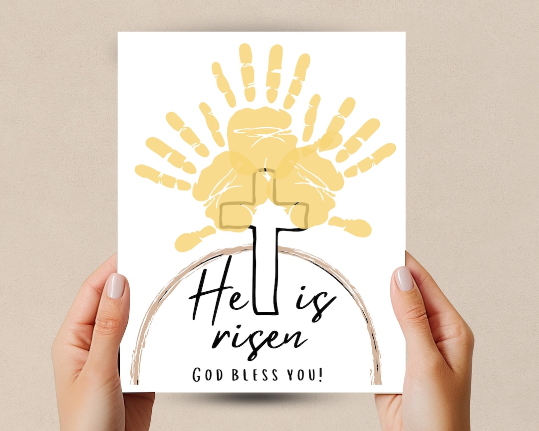Easter Handprint Craft, Handprint Art, Easter Keepsake, He is Risen ...