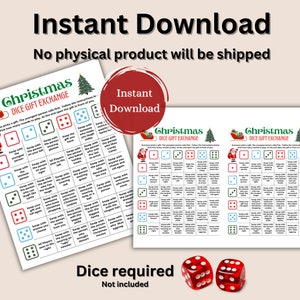 Christmas Gift Exchange Dice Game, Printable Game, Christmas Party ...