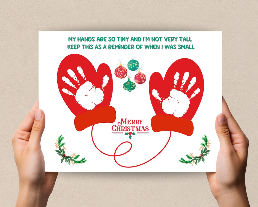 Christmas Handprint Craft Mittens Handprint Art, Handprint Poem ...