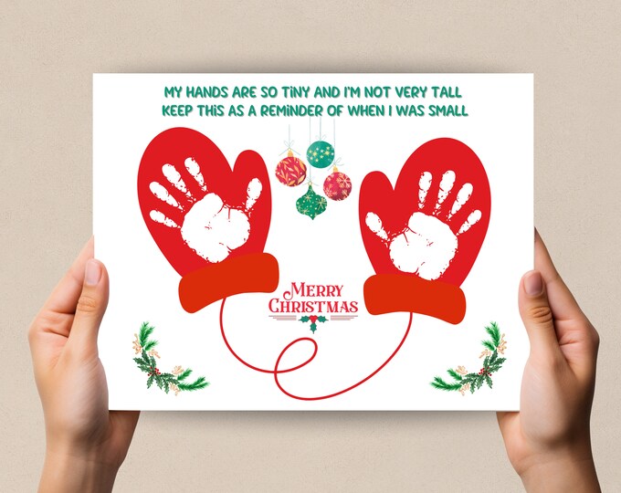 Christmas Holiday Winter Mitten Handprint Poem Toddler Baby Printable ...