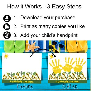 Summer Handprint Art, Handprint Craft, Sunflower Handprint, Preschool ...
