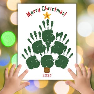 Christmas Handprint Craft, Handprint Art, Christmas Tree Craft, Christmas Keepsake for Kids ...