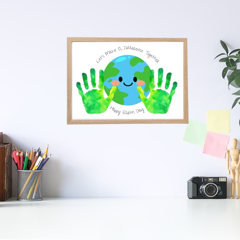 Earth Day Handprint Art, Handprint Earth Day Craft, Earth Day Keepsake ...