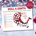 Roll a Santa Game, Printable Holiday Game, Christmas Party, Candy Game ...