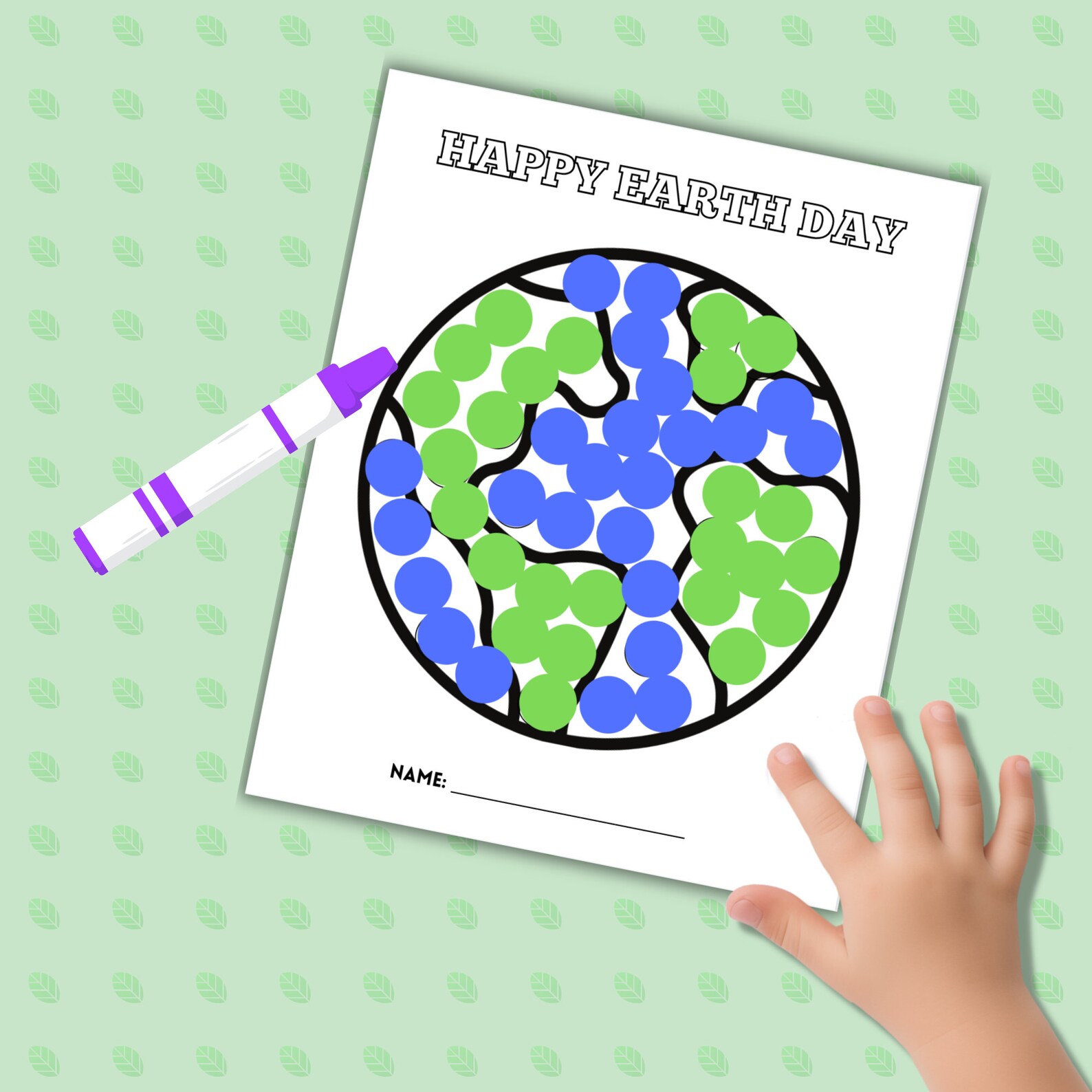 Earth Day Dot Marker Coloring Page for Preschoolers. Earth Day Earth ...