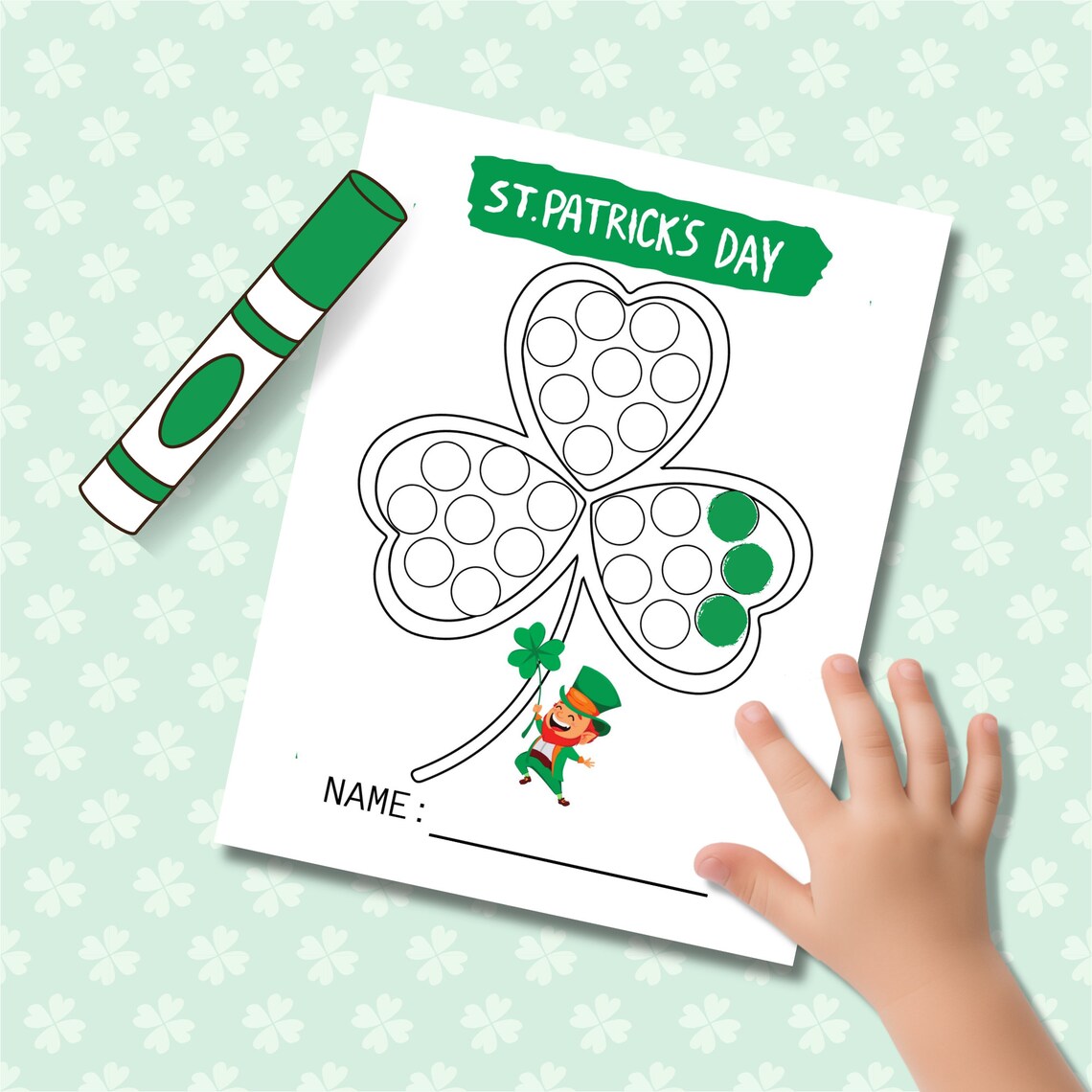 St Patrick's Day Dot Marker Coloring Page for Preschoolers. St Patrick ...