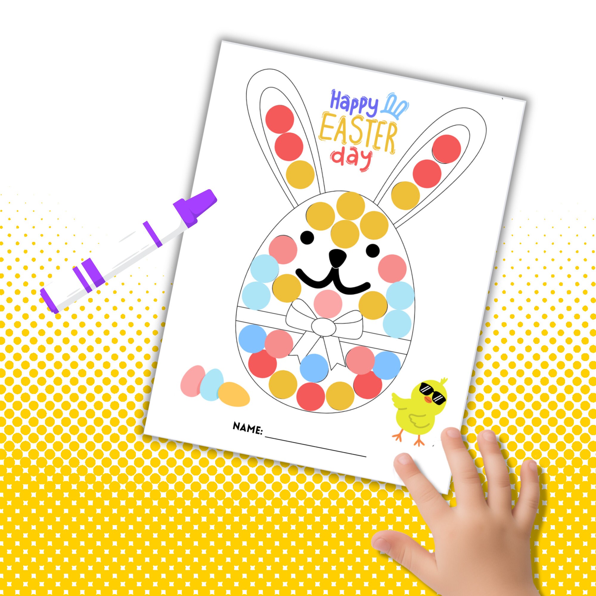 Easter Dot Marker Coloring Page for Preschoolers. Easter Activity, Dot ...