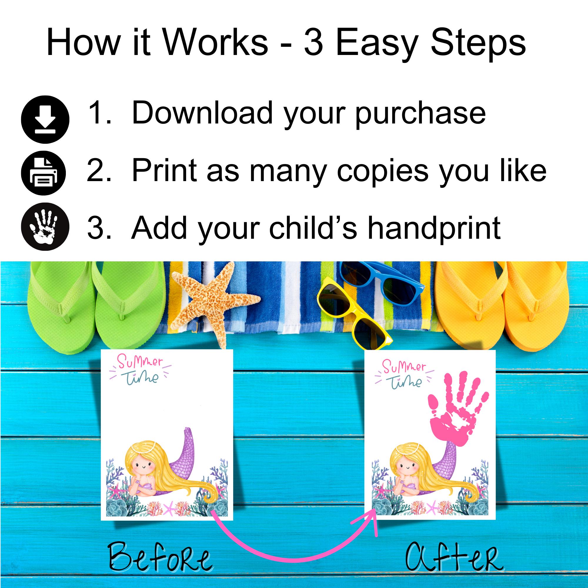 Summer Handprint Craft, Handprint Art, Mermaid Handprint, Infant ...