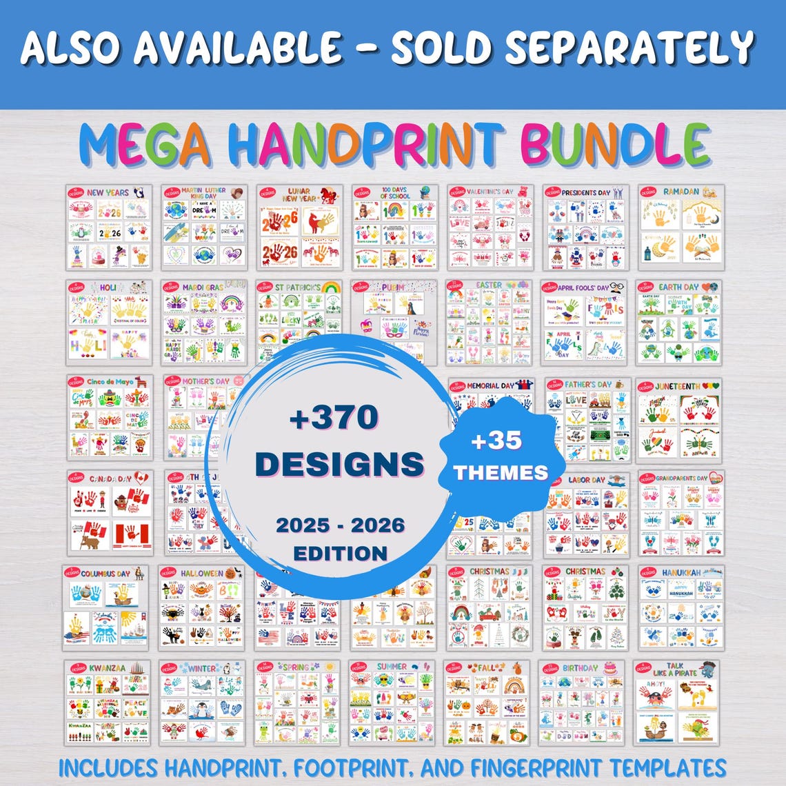 Days of the Week Handprint Craft Bundle, Handprint Art, Printable ...