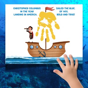 Columbus Day Handprint Craft, Handprint Art, Columbus Day Activity ...